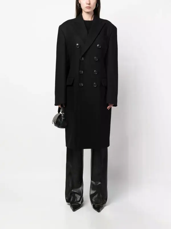 Dsquared2 Double-breasted Virgin Wool Blend Coat
