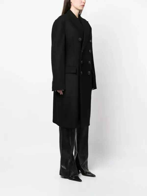 Dsquared2 Double-breasted Virgin Wool Blend Coat