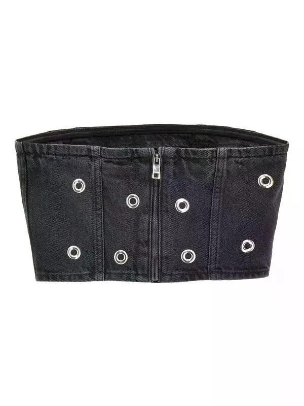 ROTATE BY BIRGER CHRISTENSEN Studded Denim Corset Top