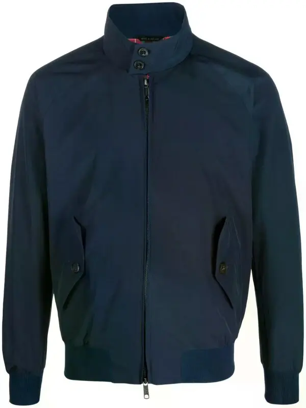 BARACUTA Funnel Neck Raglan Sleeve Jacket - Blue