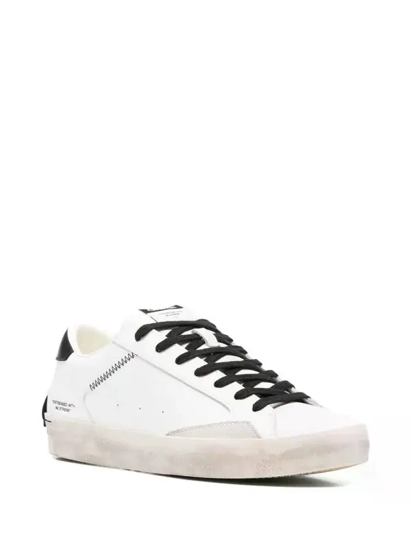 CRIME LONDON Distressed Sneakers With Contrasting Heel Counter
