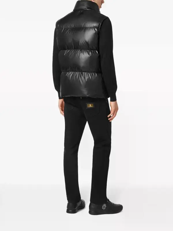 BILLIONAIRE Logo-embroidered Padded Gilet - Black