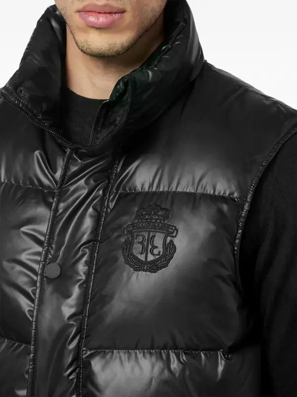 BILLIONAIRE Logo-embroidered Padded Gilet - Black