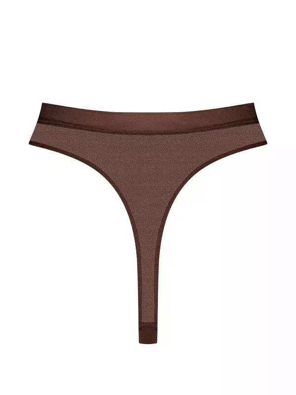 MAISON CLOSE Corps À Corps Mesh Thong - Brown