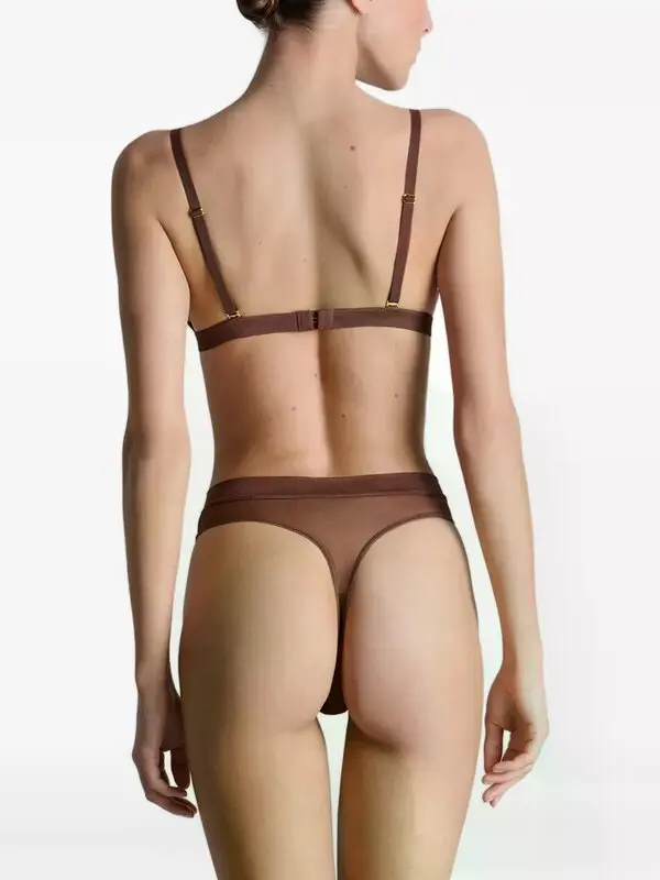 MAISON CLOSE Corps À Corps Mesh Thong - Brown