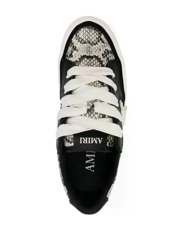 Amiri Sunset Skate Sneakers With Python Print Panels - Black
