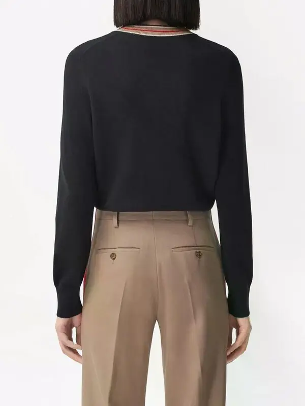 Burberry Cashmere Jumper With Signature Stripe Neckline