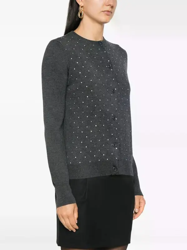 Fabiana Filippi Merino Wool Crystal Embellished Cardigan