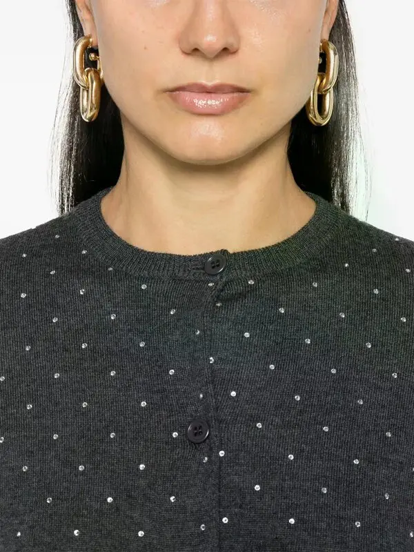 Fabiana Filippi Merino Wool Crystal Embellished Cardigan