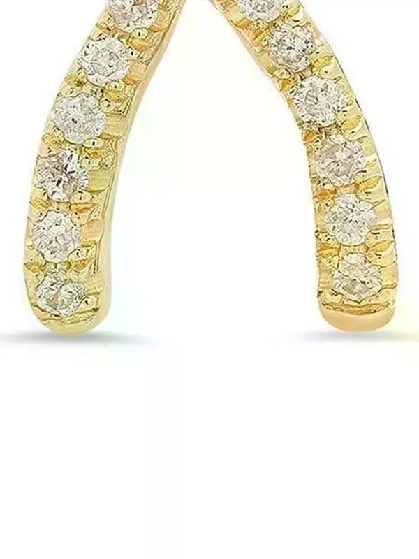JENNIFER MEYER 18kt Yellow Diamond Wishbone Stud Earrings