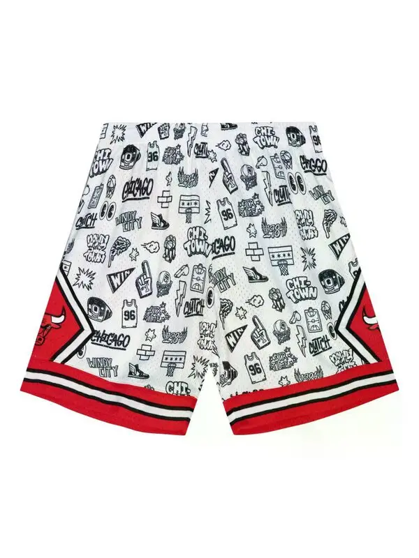 Mitchell & Ness X Nba Chicago Bulls 1997 Doodle Swingman Shorts - White