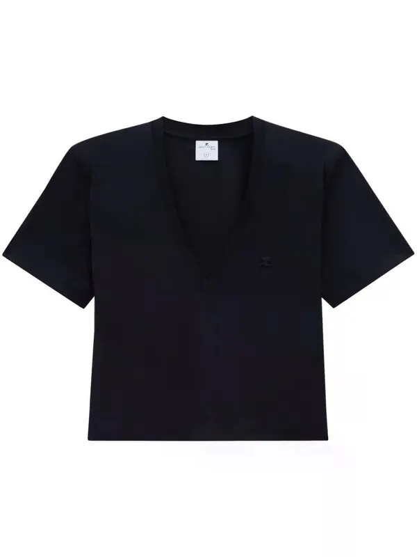 COURREGES Logo-appliqué Cotton T-shirt