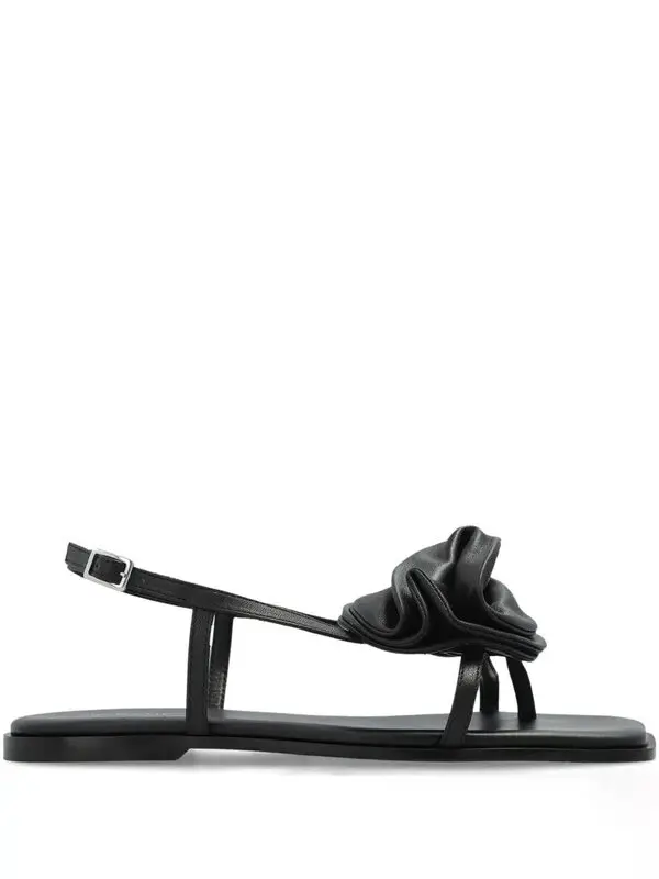 VIC MATIE Leather Slingback Sandals - Black