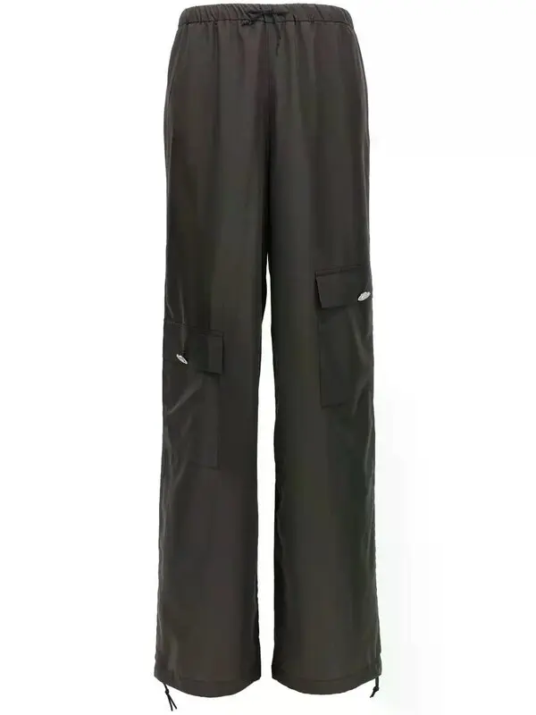 NOT AFTER TEN Parachute Straight Trousers With Drawstring Waistband