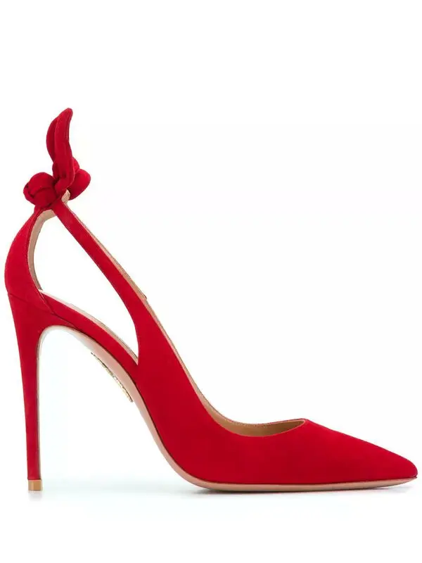AQUAZZURA 105mm Bow Tie Pumps - Red