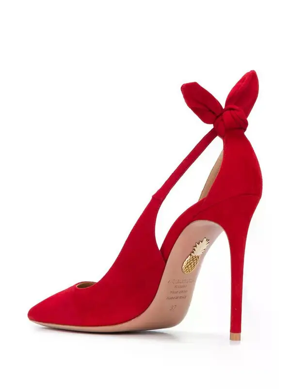 AQUAZZURA 105mm Bow Tie Pumps - Red