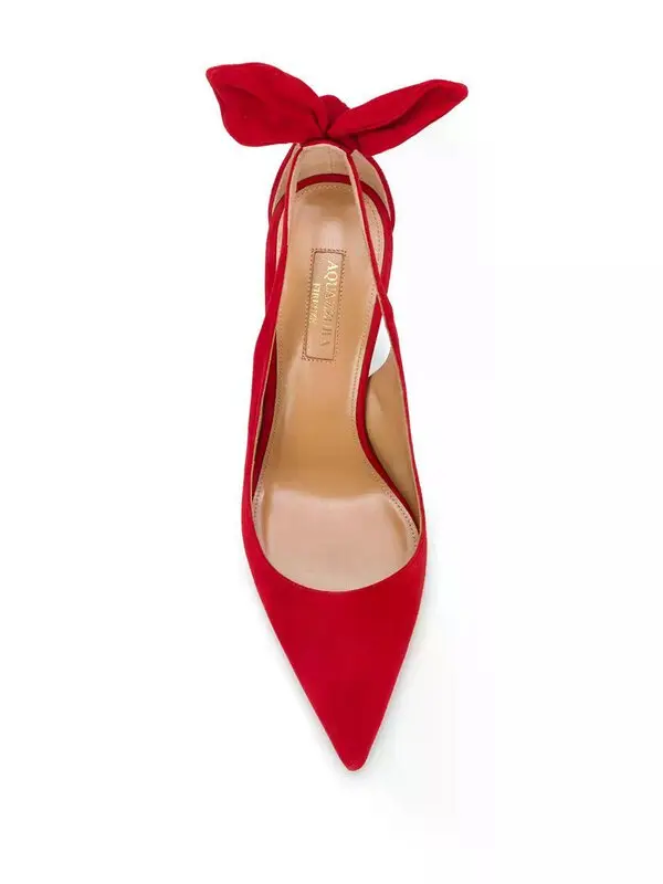 AQUAZZURA 105mm Bow Tie Pumps - Red