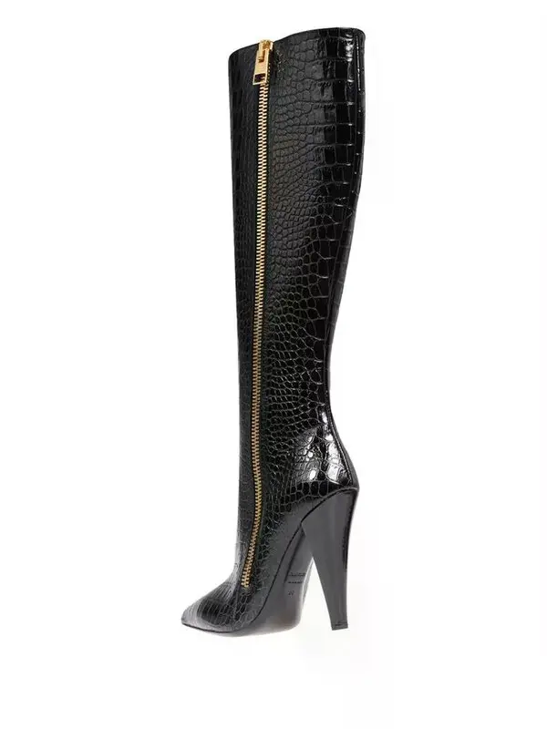 TOM FORD 110mm Leather High Stiletto Heel Boots