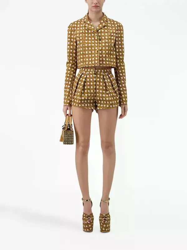 Giambattista Valli Vienna Straw Pleated Shorts