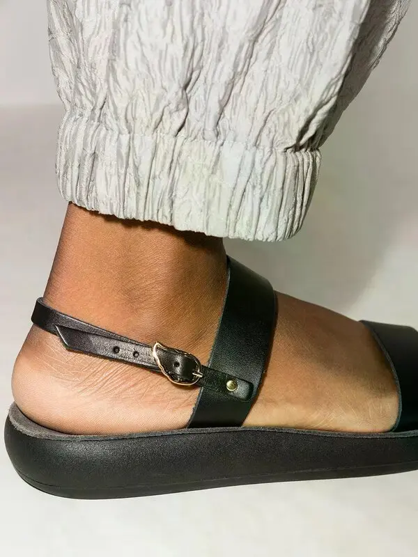 ANCIENT GREEK SANDALS Clio Comfort Flat Sandals - Black