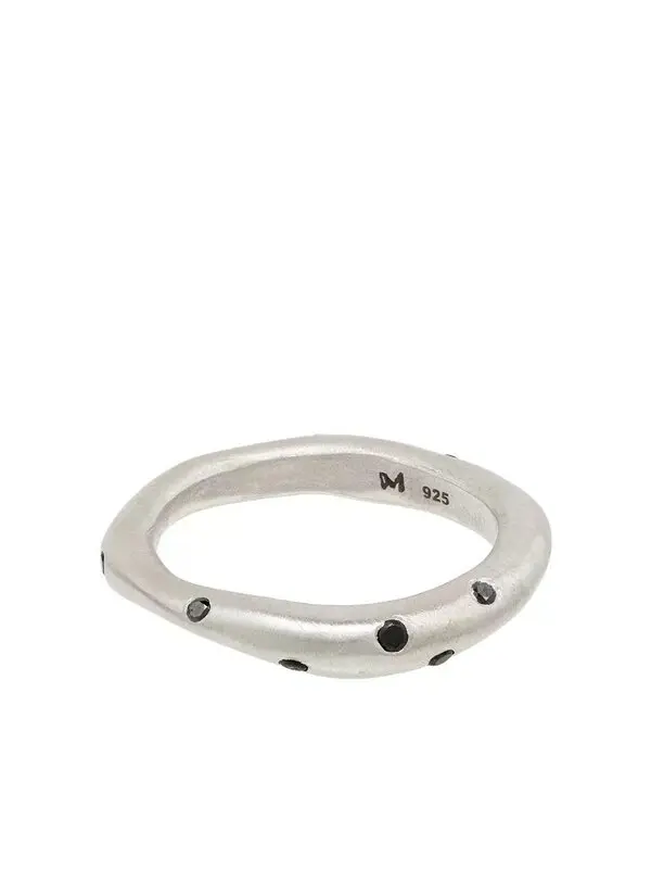 M. Cohen Sterling Black Diamond Band Ring - Silver