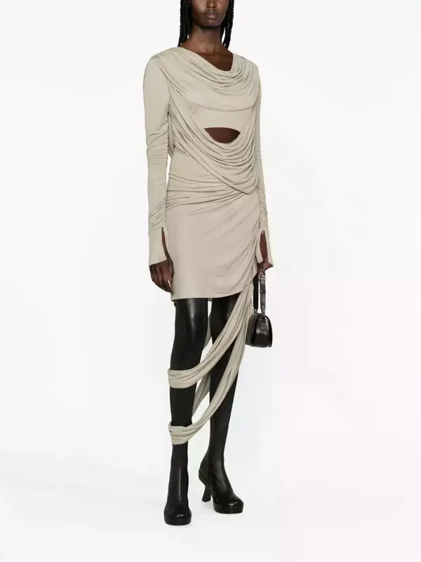ANDREĀDAMO Draped Cut-out Dress