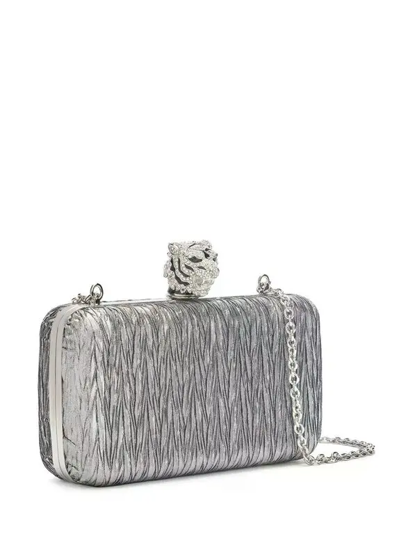 Roberto Cavalli Embellished Tiger Head Clutch Bag