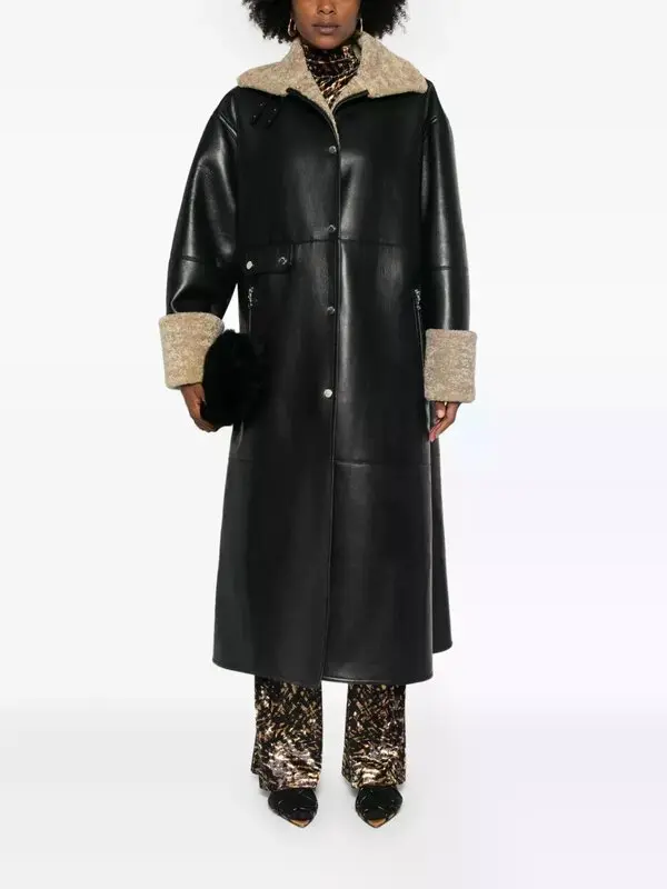 Nanushka Faux-shearling Trim Coat