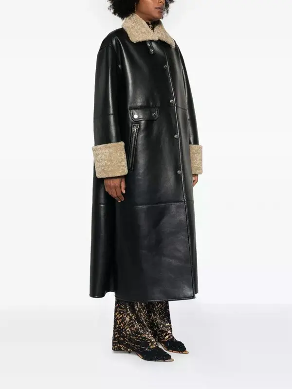 Nanushka Faux-shearling Trim Coat