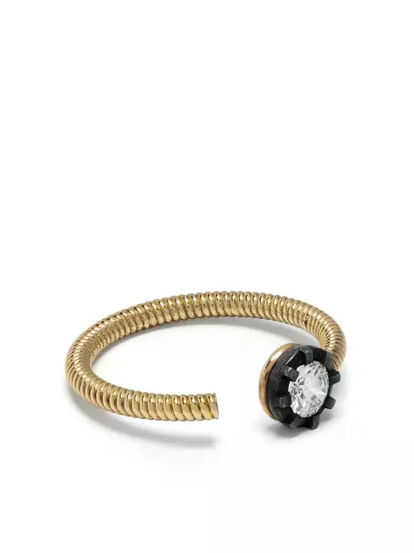 LEANDRA 18kt Yellow And Diamond Open Ring - Gold