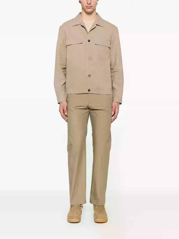 Zegna Leather Shirt Jacket - Neutrals