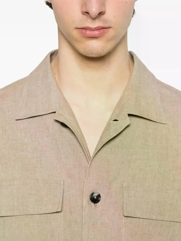 Zegna Leather Shirt Jacket - Neutrals