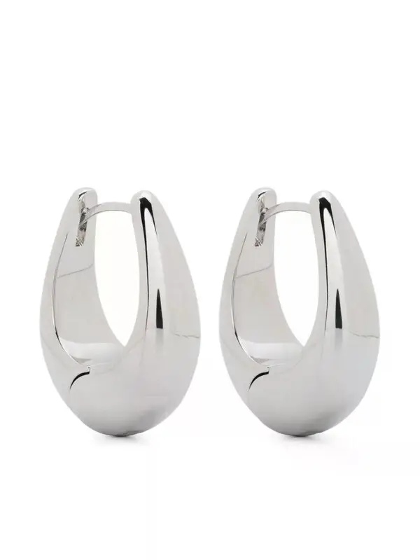 EMILI Large Oval Hoop Earrings - Silver