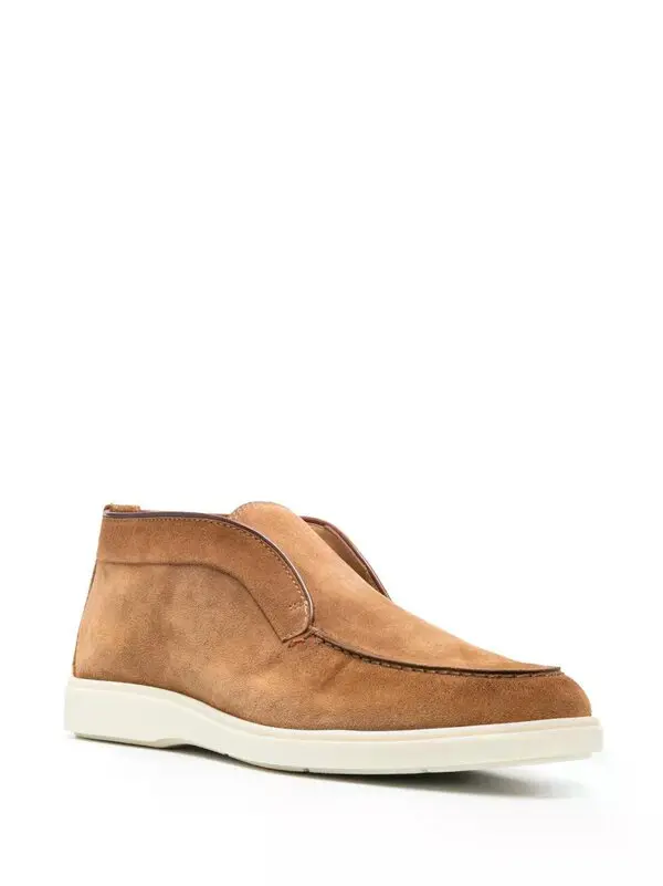 Santoni Suede Slip-on Boots - Brown