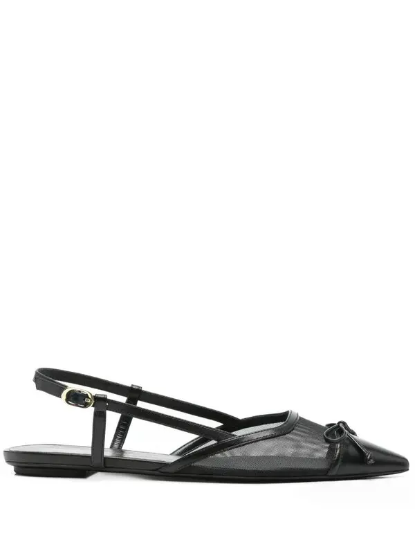 STUART WEITZMAN Mesh Panel Ballet Flats - Black
