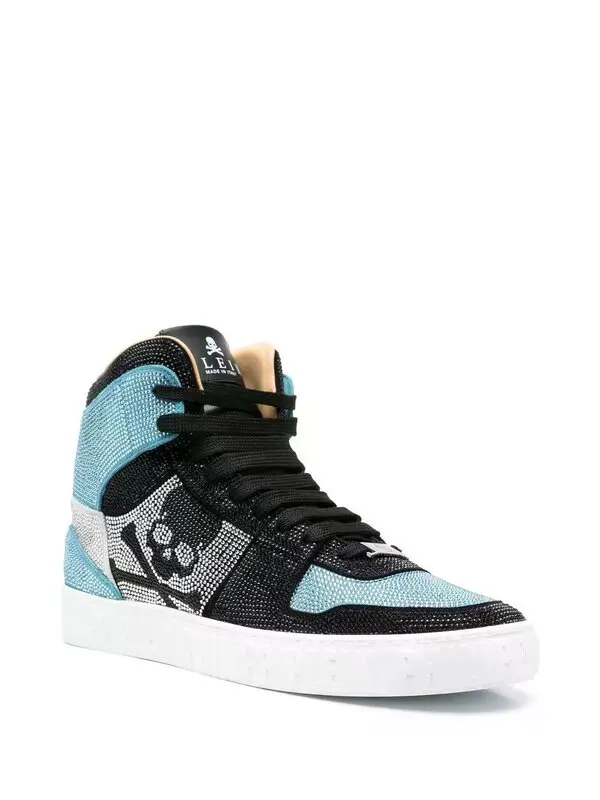 Philipp Plein Embellished High-top Sneakers - Blue