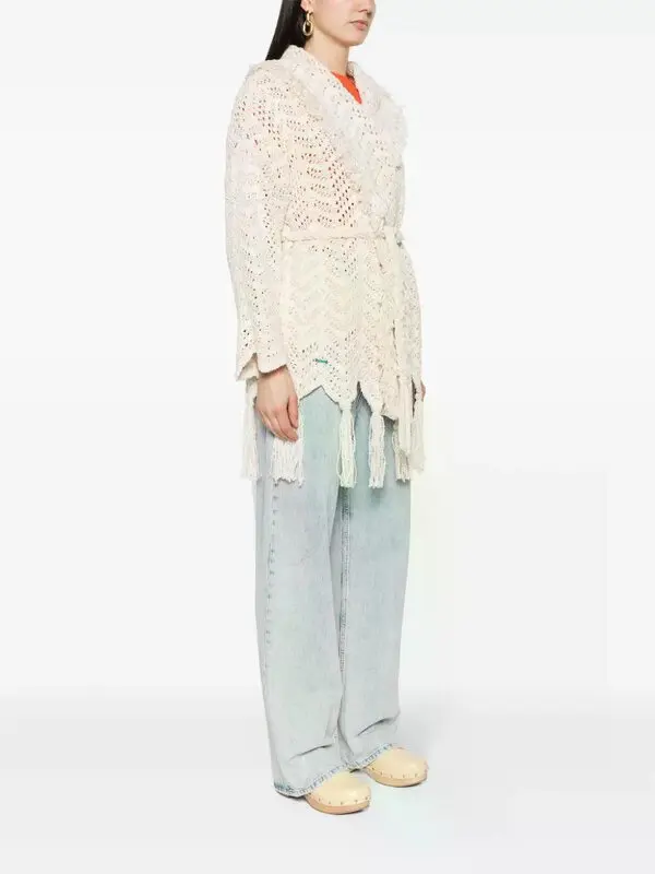 Alanui Chevron Knit Fringed Cardigan