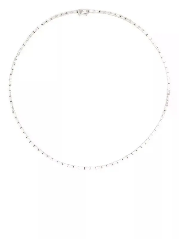 ANITA KO 18kt White Gold Baguette Diamond Choker Necklace - Silver