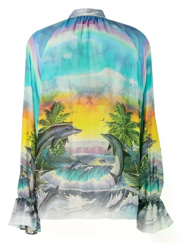 Philipp Plein Hawaii Print Chiffon Shirt