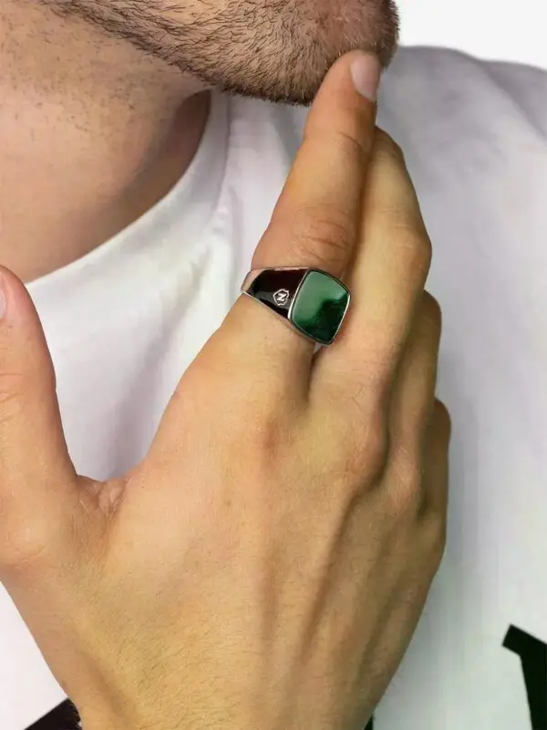 NIALAYA JEWELRY Plated Jade Ring