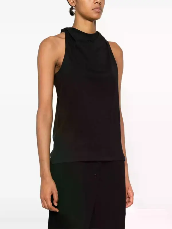 COURREGES Cotton Jersey Hooded Tank Top