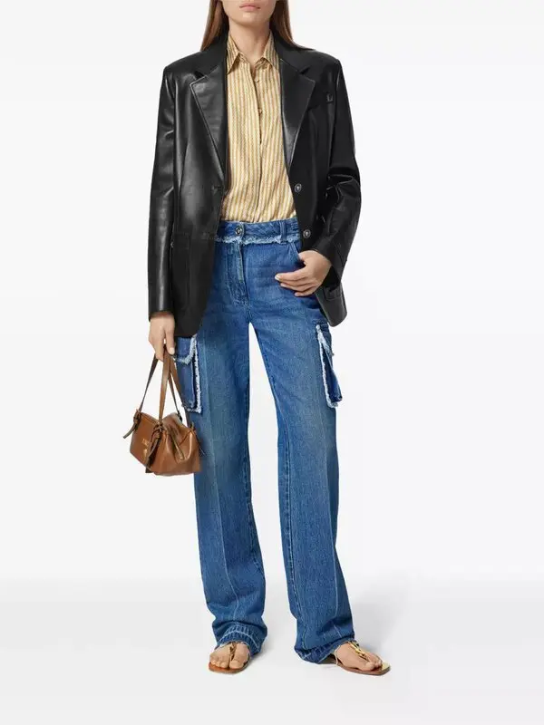 Versace Frayed Cargo Jeans - Blue
