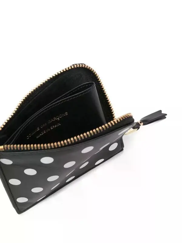 Comme Des Garçons Polka-dot Zip-around Wallet