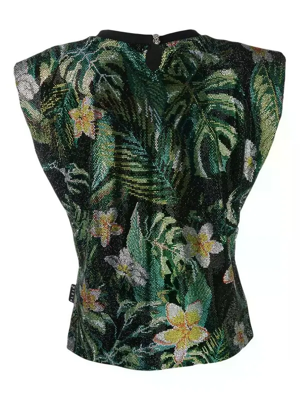 Philipp Plein Sleeveless Floral Print Tank Top