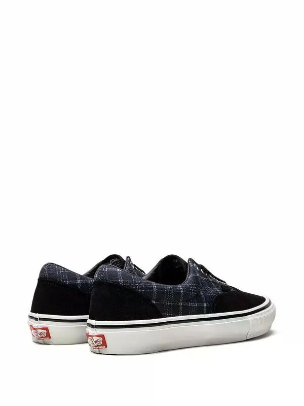 VANS Suede Panelled Check Pattern Lace Up Sneakers - Black