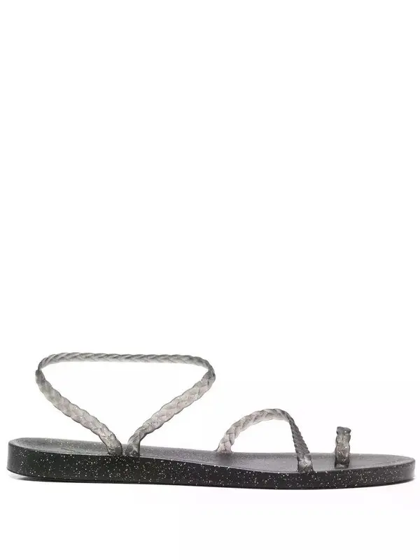 ANCIENT GREEK SANDALS Single-toe Flip Flops - Black
