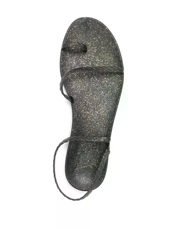 ANCIENT GREEK SANDALS Glitter-detailed Single-toe Flip Flops