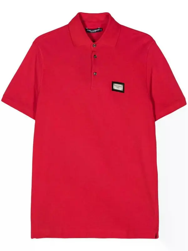Dolce & Gabbana Logo-plaque Polo Shirt - Red