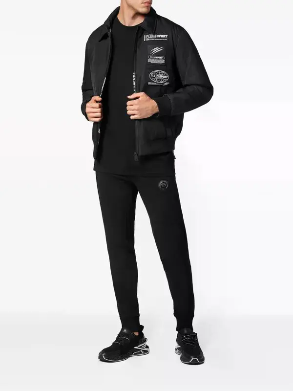 PLEIN SPORT Logo-patch Matte-finish Bomber Jacket