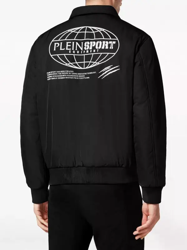 PLEIN SPORT Logo-patch Matte-finish Bomber Jacket